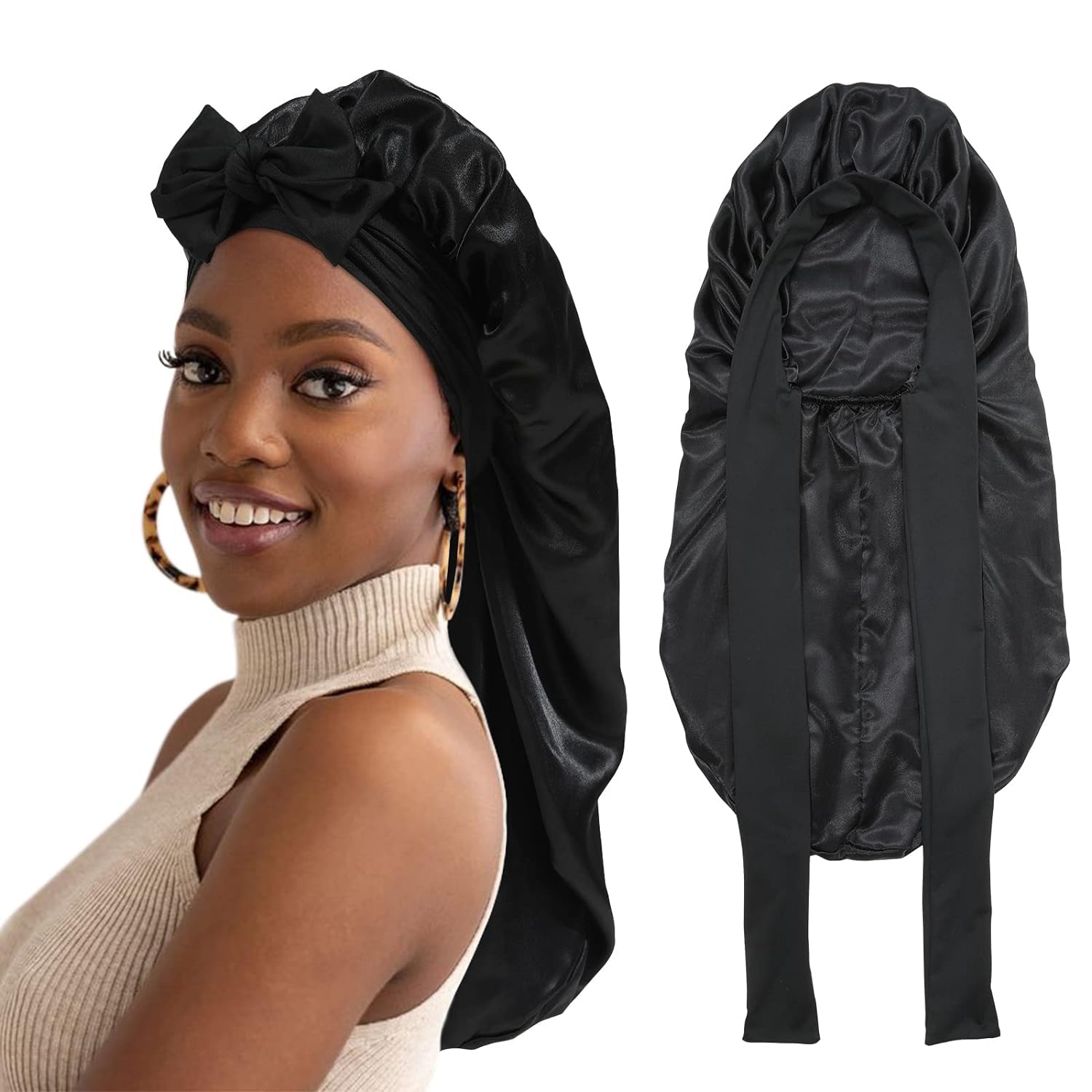 Double Layer Long Satin Bonnet for Women – AWAYTR