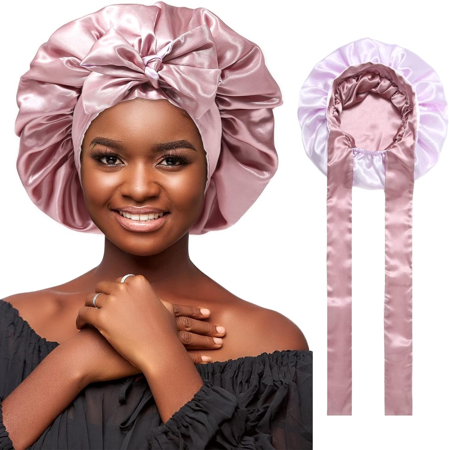 Reversible Double Layer Satin Bonnet for Women – AWAYTR